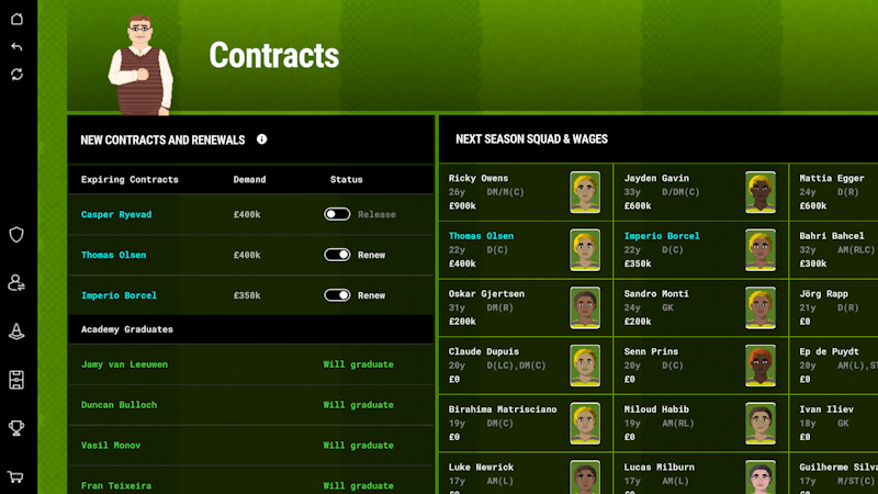90 Minute Fever - Online Football (Soccer) Manager - New Contracts Page ...
