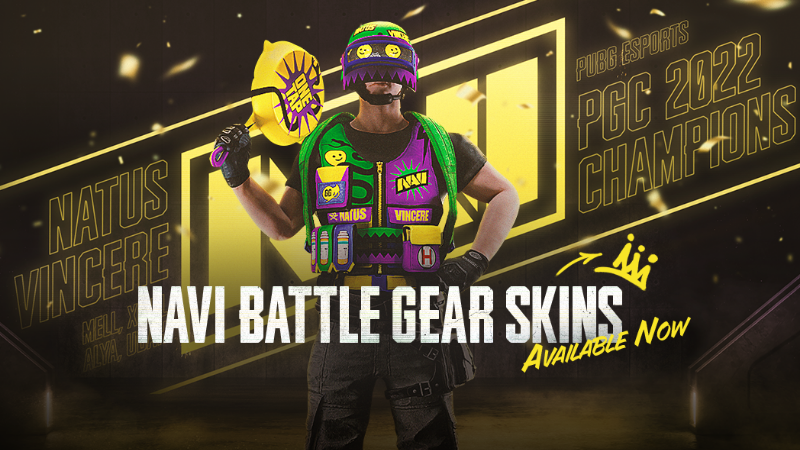 PUBG: BATTLEGROUNDS - NAVI PGC 2022 Champion Edition Skins - Available NOW! - Steam News