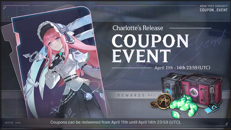 Eternal Return - Charlotte's Release Coupon Event - Steam News