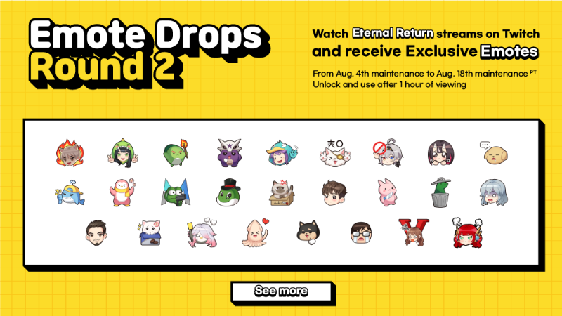 Eternal Return - EMOTE DROPS ROUND 2 is coming soon! - Steam News