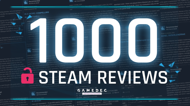 Gamedec - Definitive Edition - 1000 Reviews on Steam! - Steam News