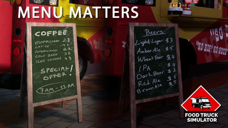 Food Truck Simulator - DevLog #3 “Menu Matters” - Steam News