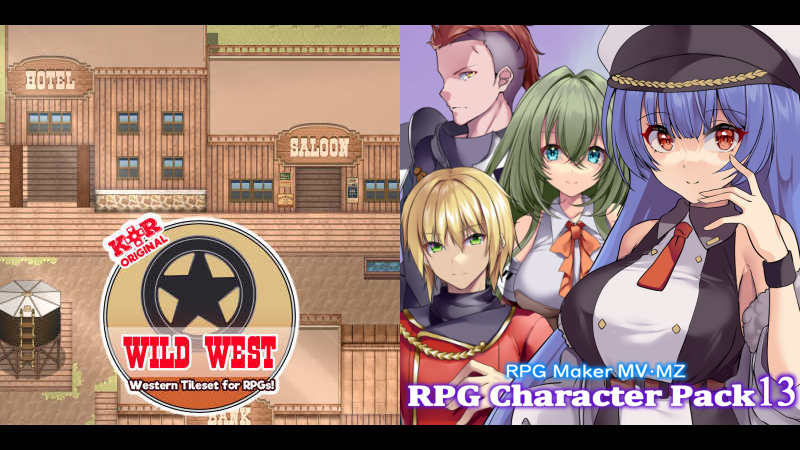 RPG Maker MZ - New DLC: KR Wild West Tileset, RPG Character Pack 13 ...