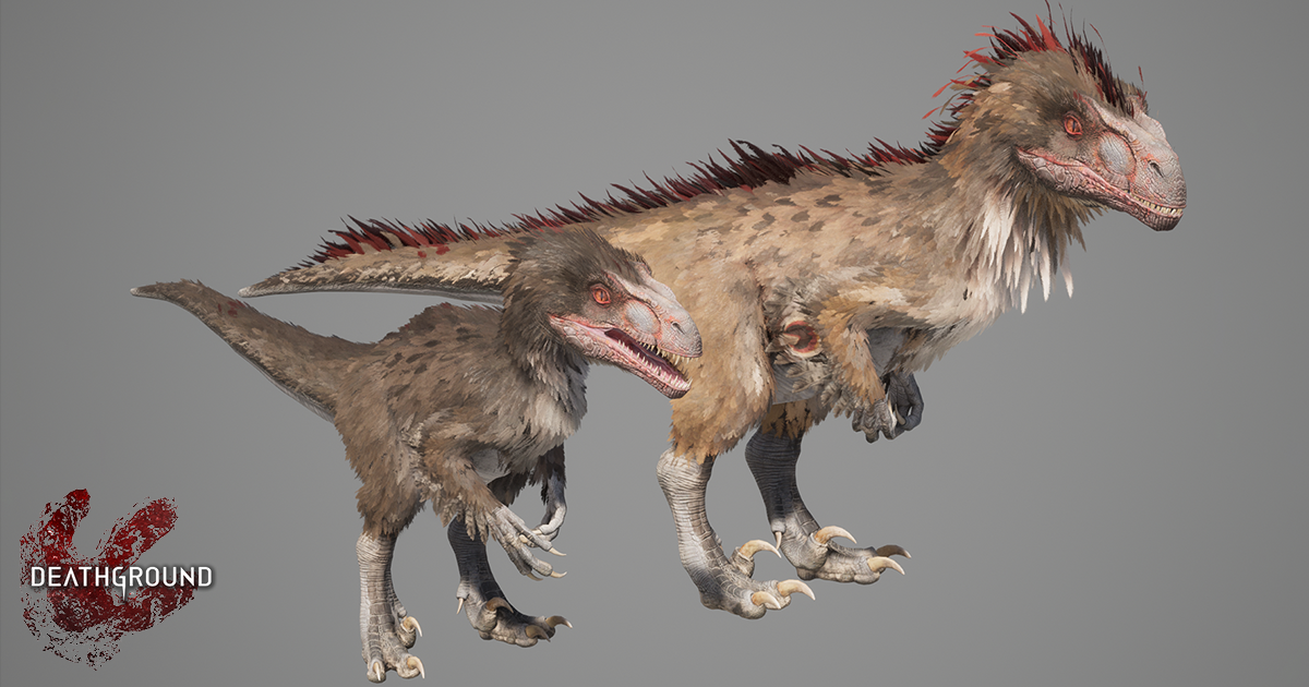 Deathground’s juvenile and adult Utahraptor, side by side. "Hey Pop, I ...