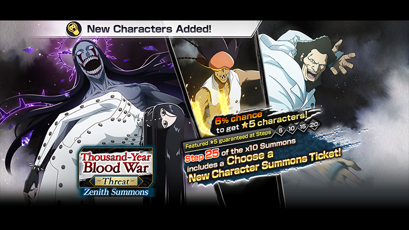 BLEACH Brave Souls - Thousand-Year Blood War Zenith Summons: Threat ...