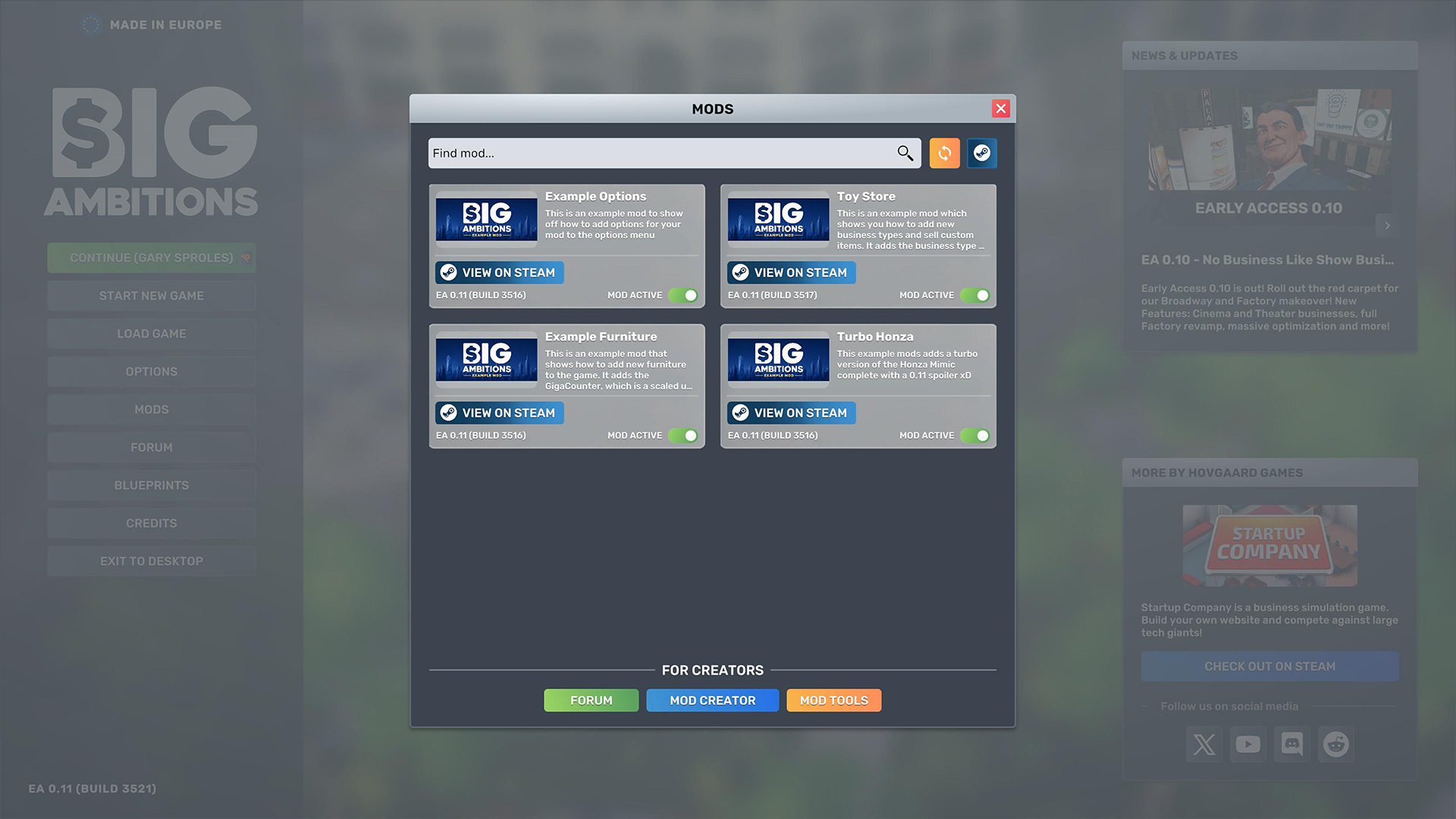 EA 0.11 - The Workshop Awakens · Big Ambitions update for 18 June 2026 ...