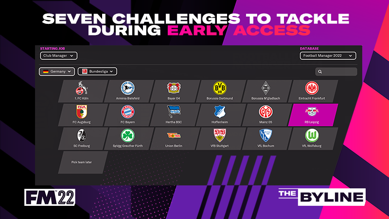 Football Manager 2022 - Seven Teams To Manage During FM22 Early Access ...