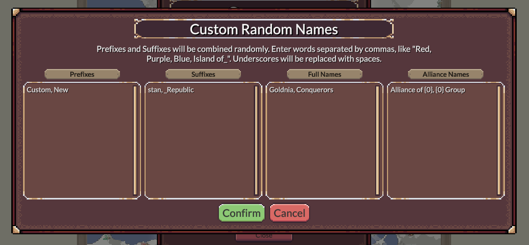 v4.1.0 - Random Name Settings UI - Ages of Conflict: World War ...