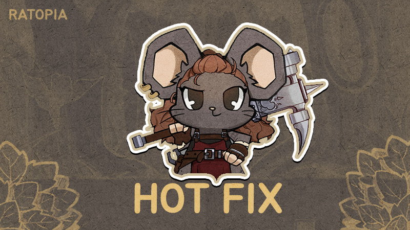 Ratopia - 1.0.0501 Hot Fix - Steam News
