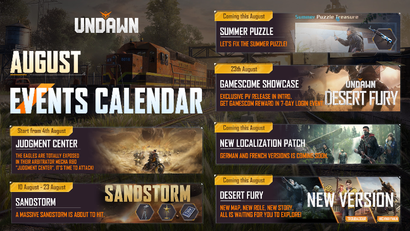 Undawn - Upcoming Events in August. - Steam News