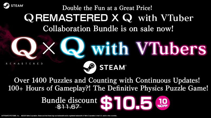 Q REMASTERED - Q REMASTERED＆Q with VTubers Special Bundle now on sale！ - Steam News