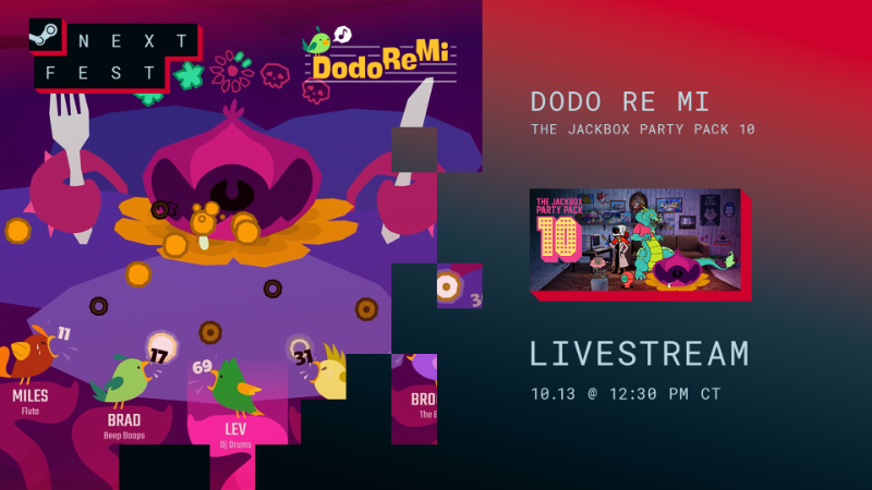 Steam :: The Jackbox Party Pack 10 :: Dodo Re Mi Developer Stream - Next Fest