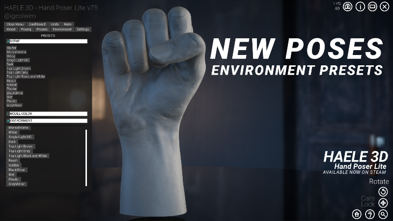 HAELE 3D - Hand Poses Lite - Drawing References - 5 New Hand Poses ...