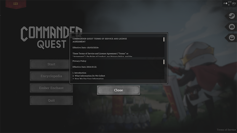 Steam :: Commander Quest :: We would like to share the revised terms of service for