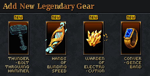 V0.7 - Revamped Legendary Crafting System and New Legendary Gear ...