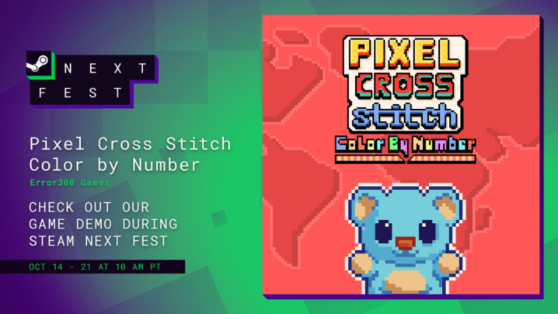 Steam :: Pixel Cross Stitch Color by Number :: Welcome to Steam Next Fest!