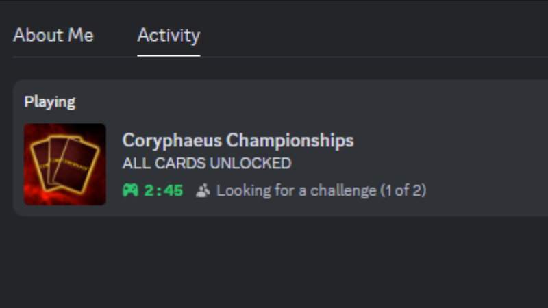 Coryphaeus Championships - Discord Rich Presence Added - Steam News