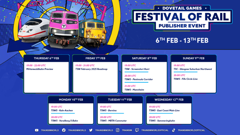 Train Sim World® 5 - Festival of Rail 2025 - Livestreams Start Today ...