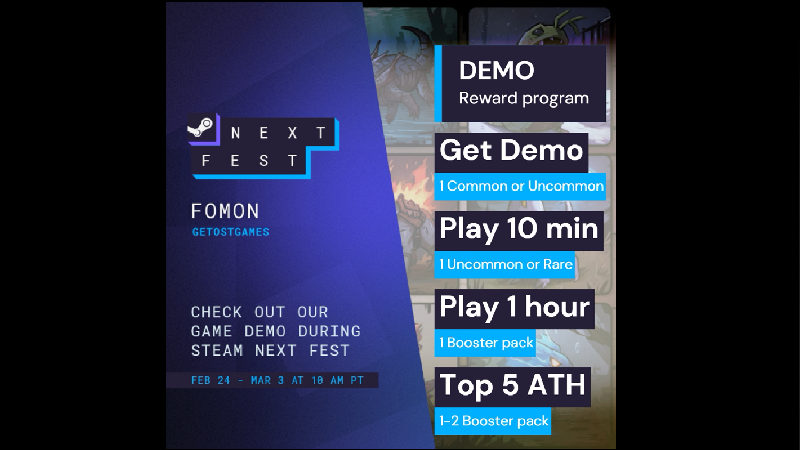 Fomon - Demo Reward Program ONLINE - Steam News