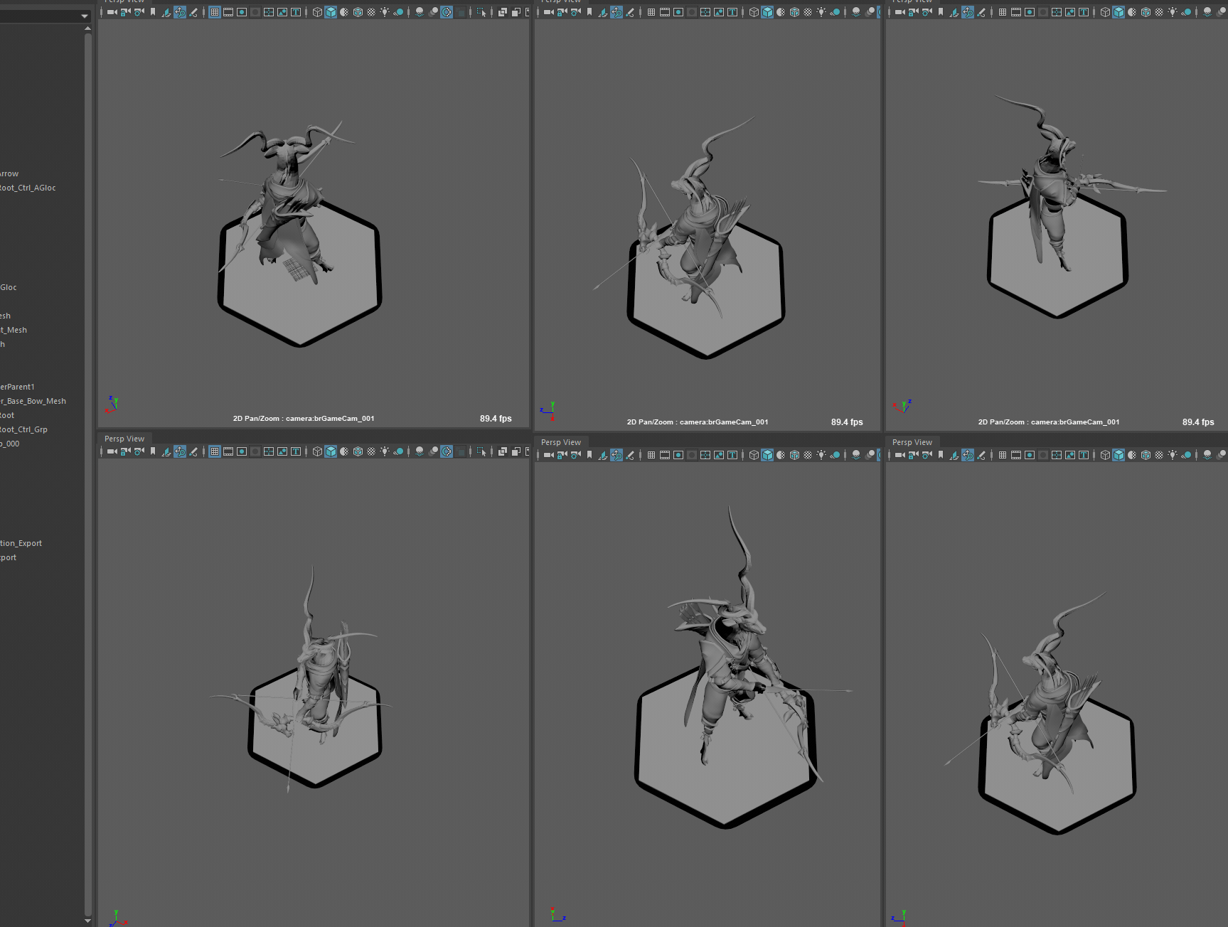 Ranger_Base_DamageFront (4 poses) Ranger_Base_Attack_ArrowBarrage (4 poses)