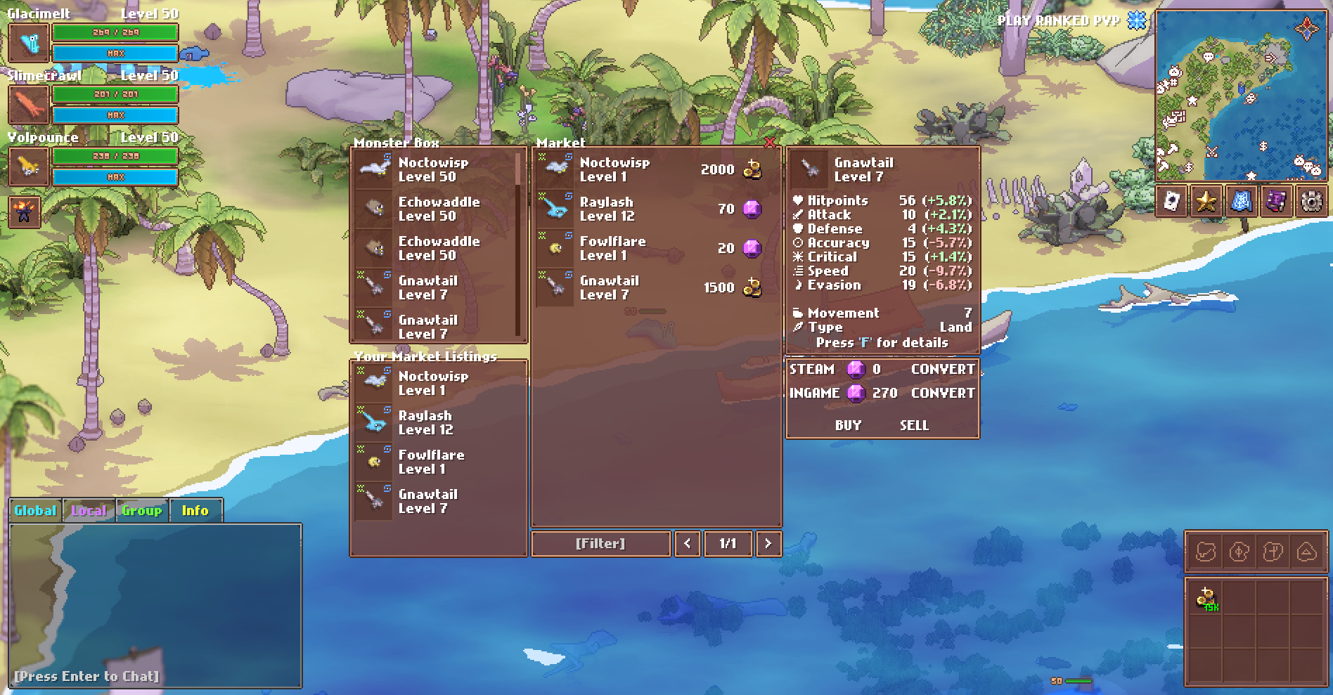 all changes added monster trading market you can rename your