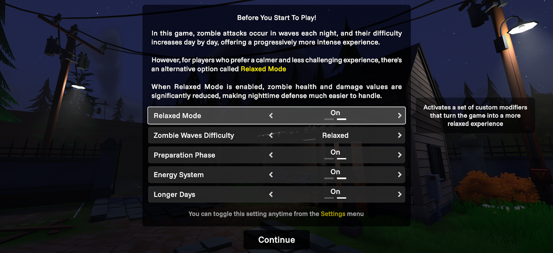 Relaxed Mode is now a preset of custom modifiers! You can now change ...