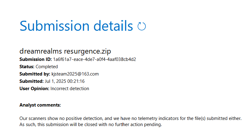 Dreamrealms Resurgence - Statement Regarding Antivirus False Positives for Some Players - Steam News