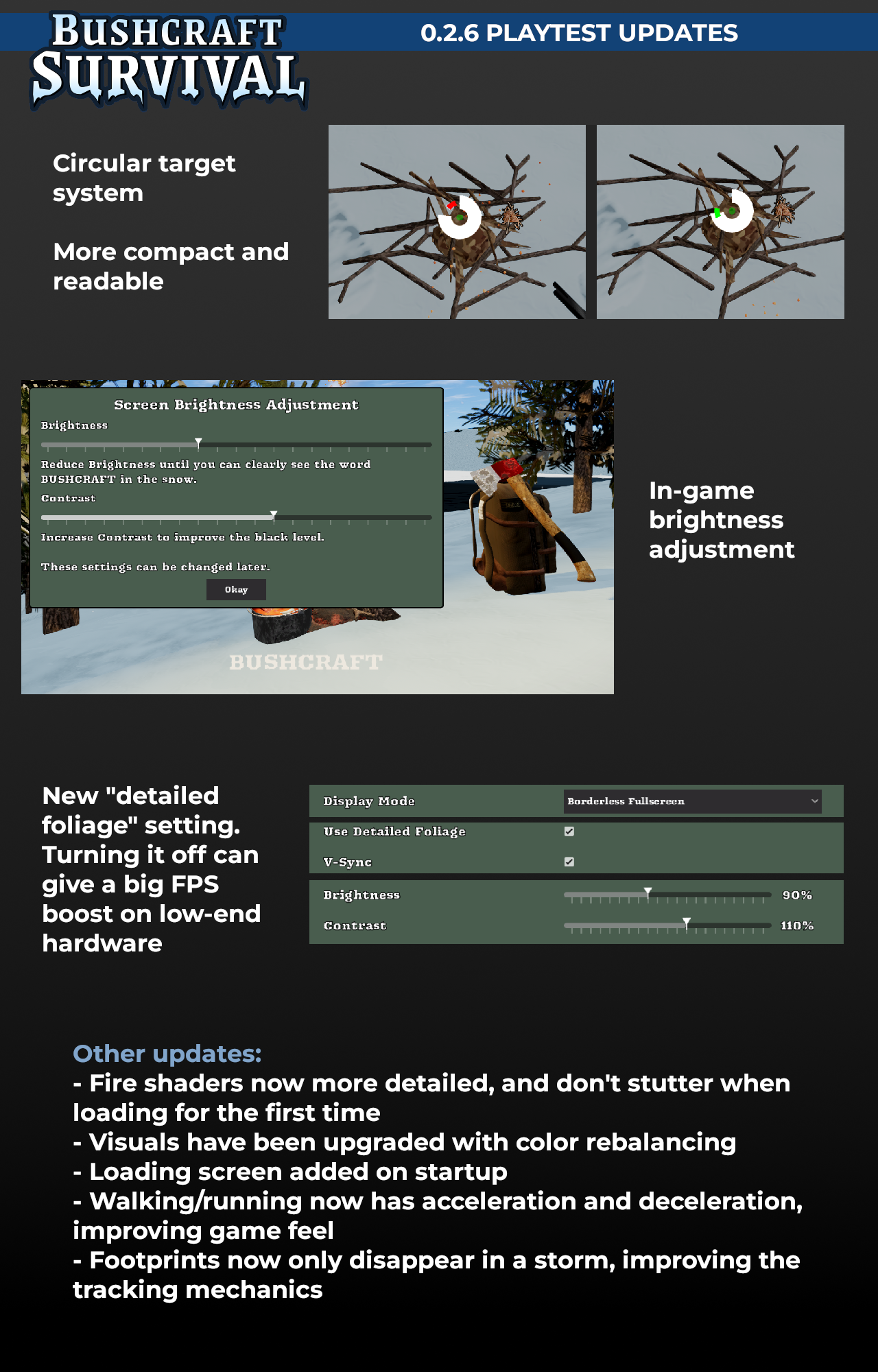 New targeting visuals, footprint system update and more! · Bushcraft ...